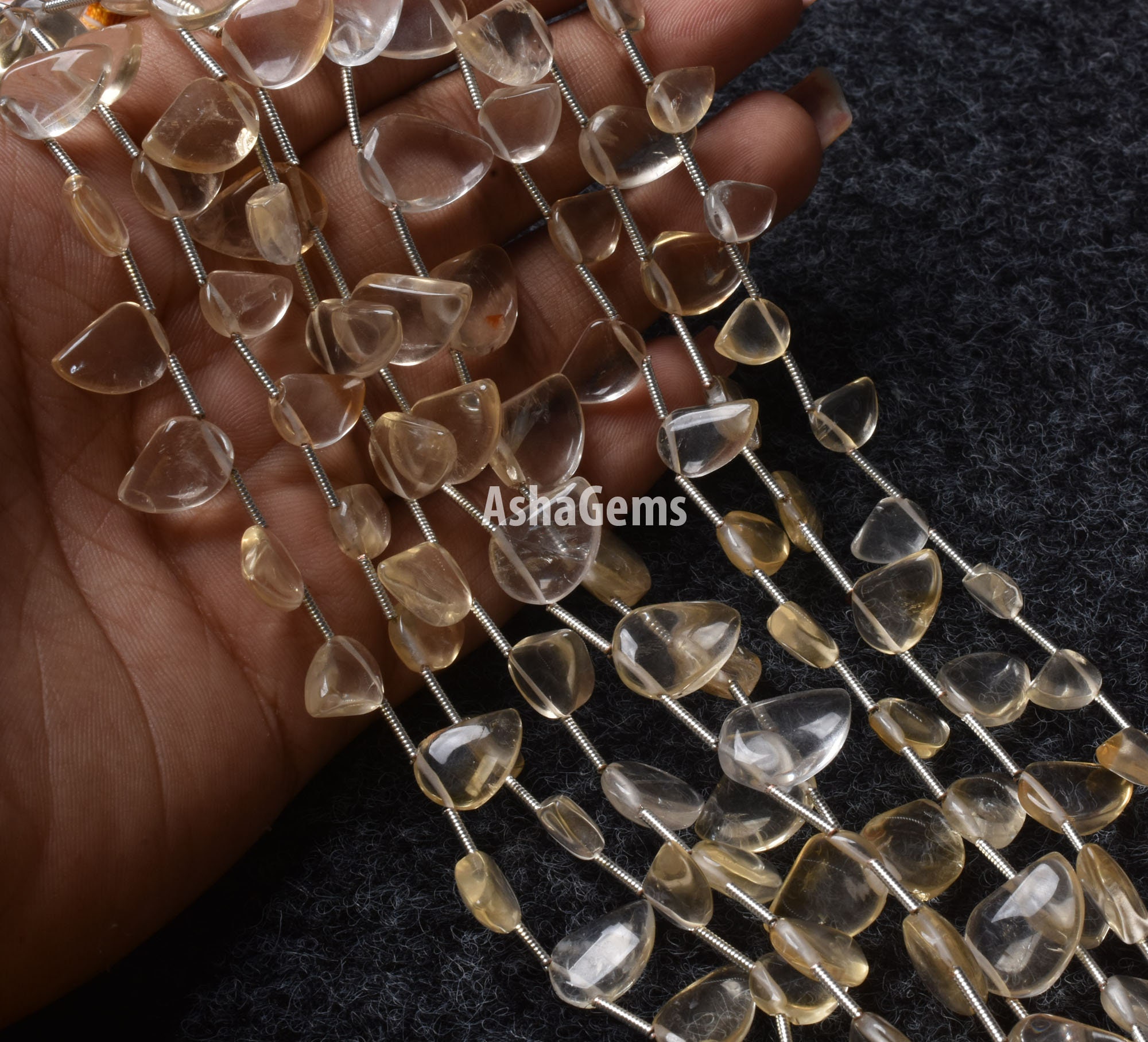 Citrine Quartz Smooth Fancy Shape Gemstone Beads,7" Strand Citrine ...