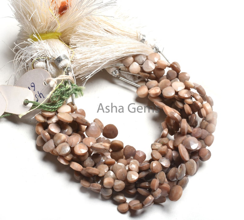 Chocolate Peach Opal Heart Beads,shaded off Pink Opal Faceted Gemstone ...