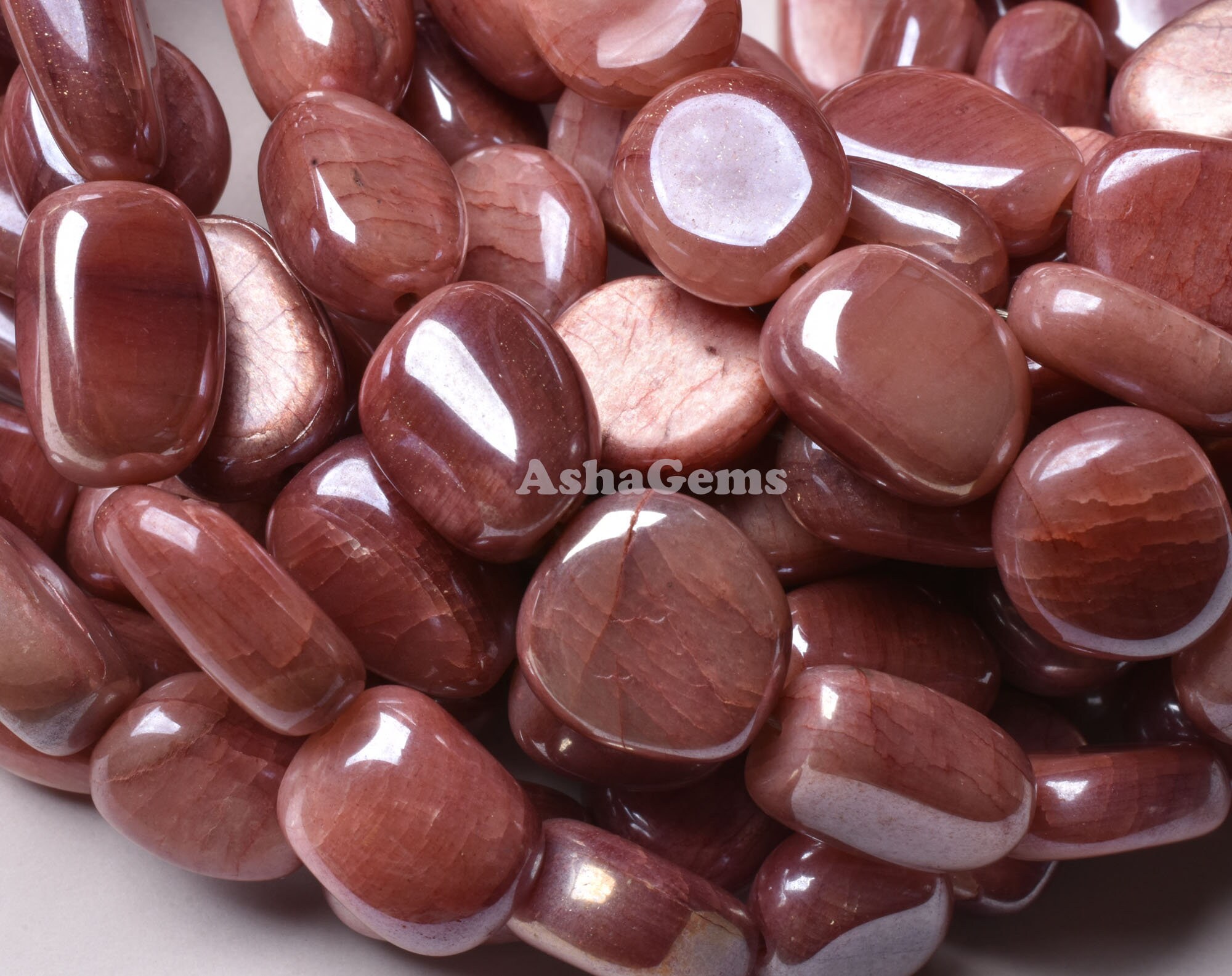 Beautiful Peach Coated Moonstone Smooth Nugget Beads Dark | Etsy