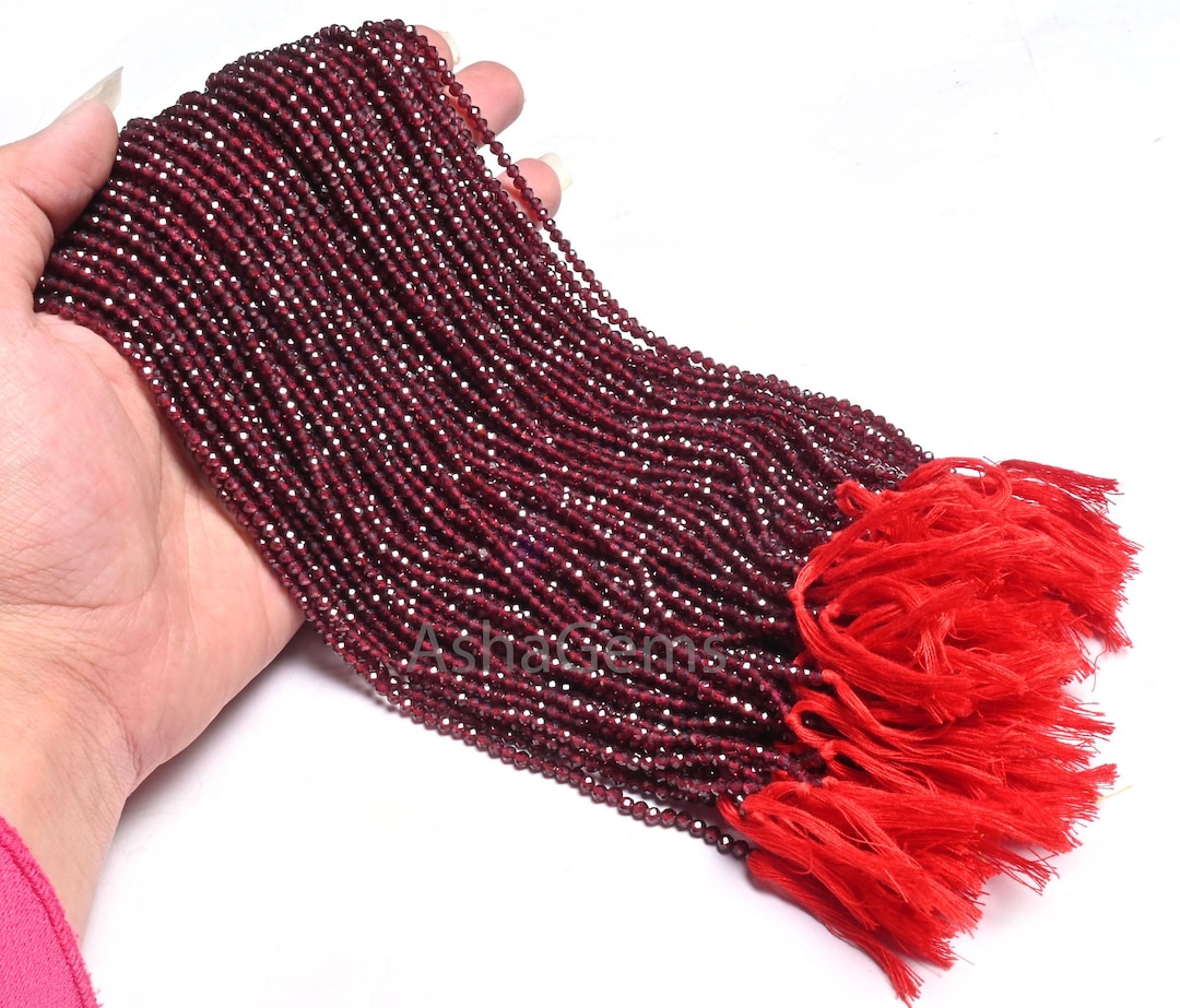 3.2mm Genuine Garnet Micro Machine Cut Faceted Rondelle Beads,13 ...