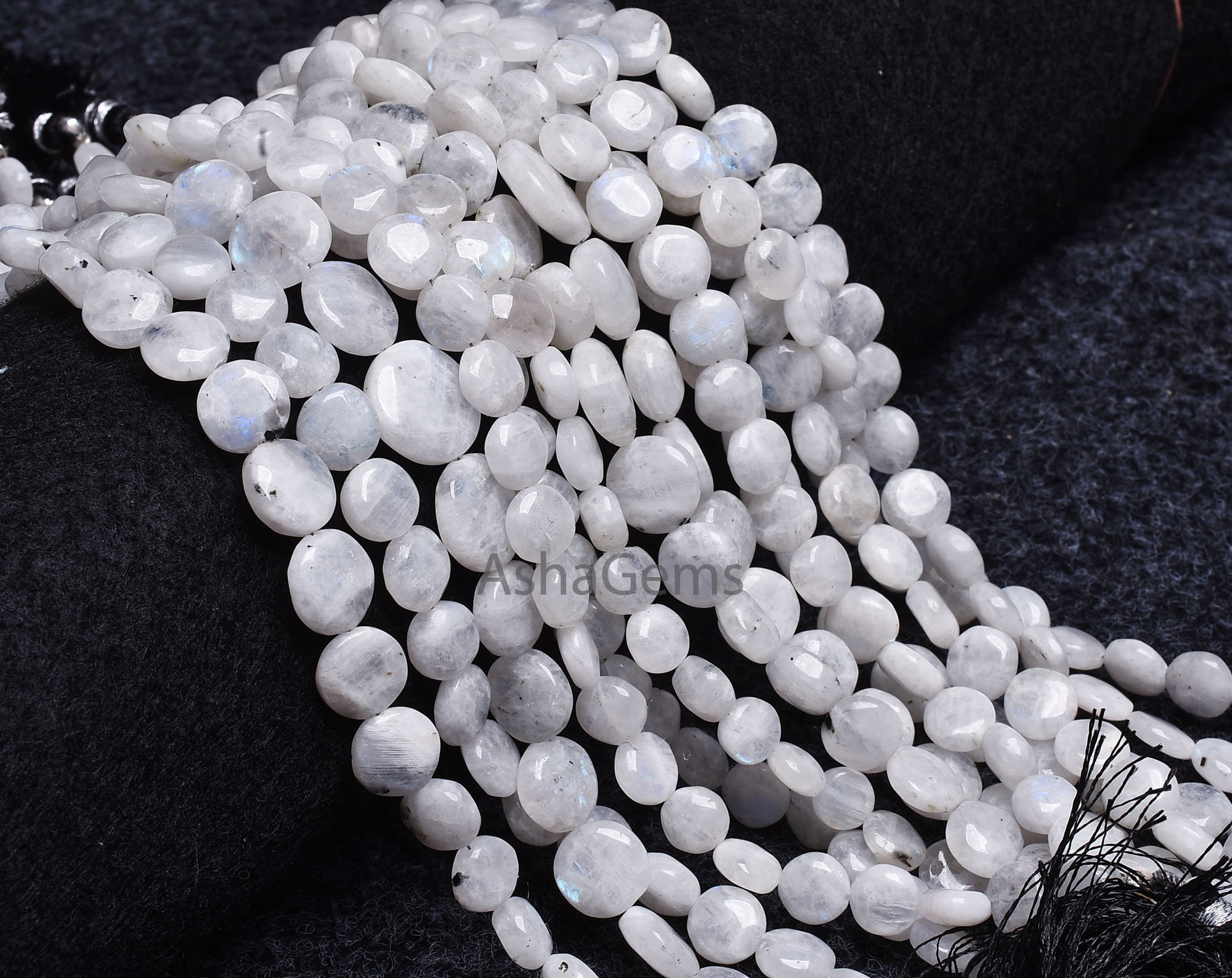 Beautiful Rainbow Moonstone Coin Shape Beads10 Strand - Etsy