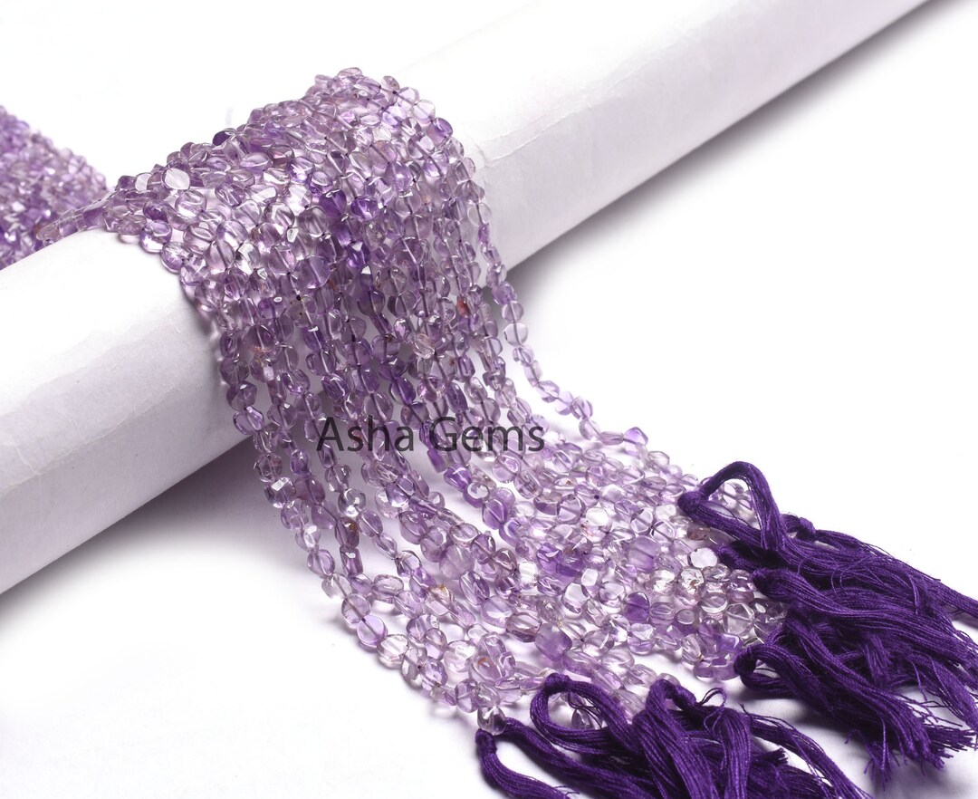 Natural Amethyst Smooth Uneven Flat Coin Gemstone Beads,13" Strand ...