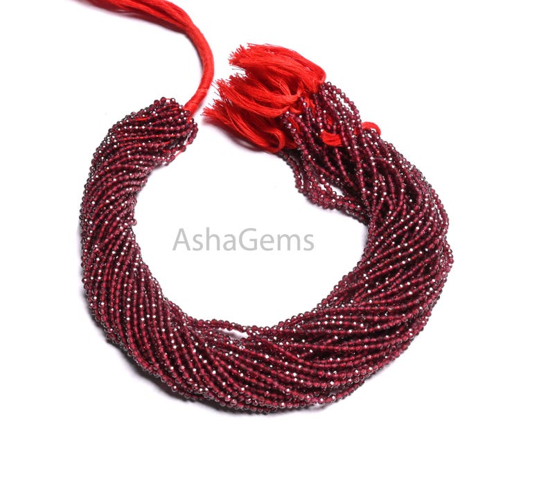 2.5 Mm AAA Garnet Micro Cut Gemstone Beads, Natural Red Garnet Faceted ...