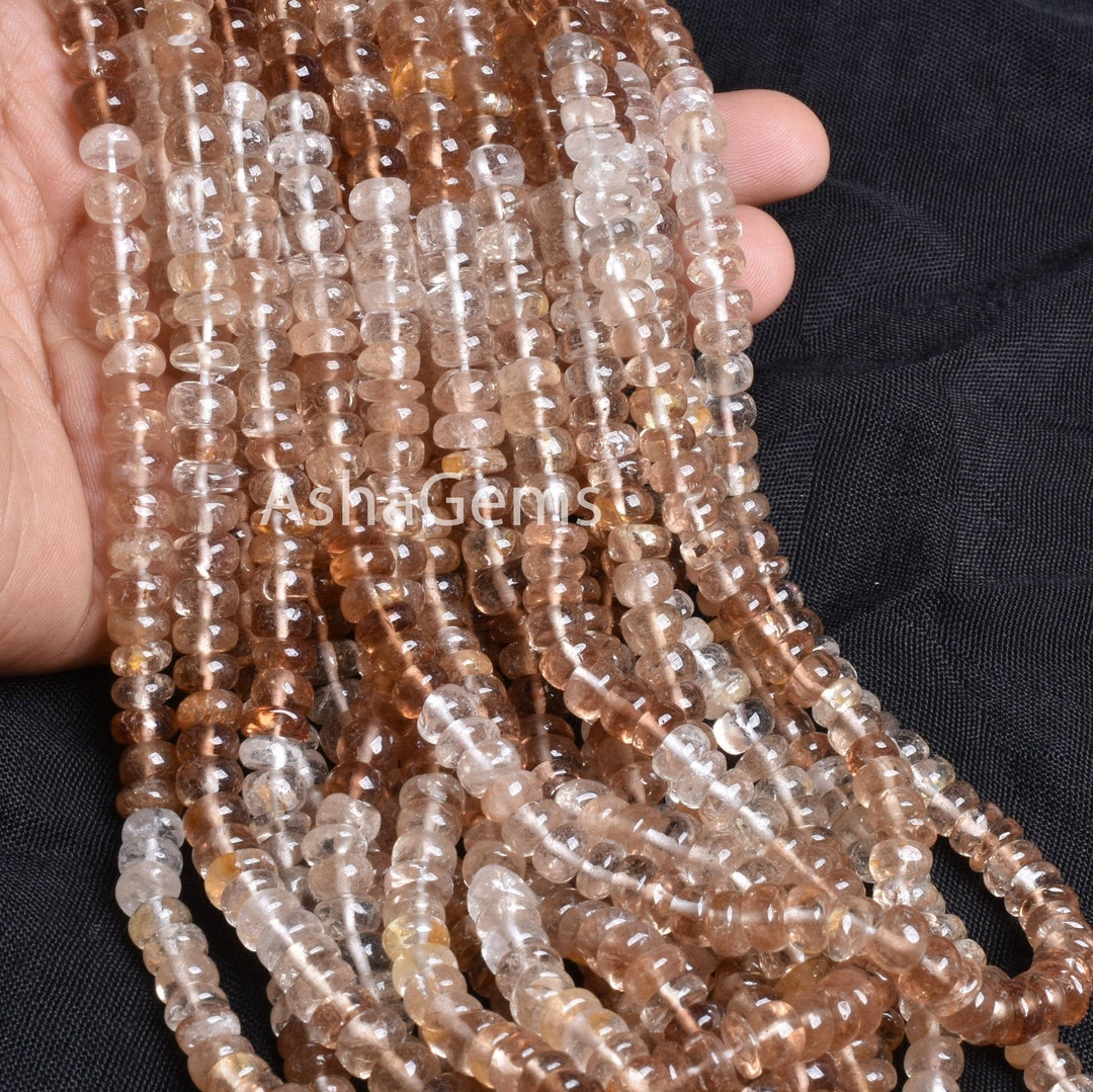 Natural Brown Imperial Topaz Smooth Rondelle Shape Beads, Beautiful ...