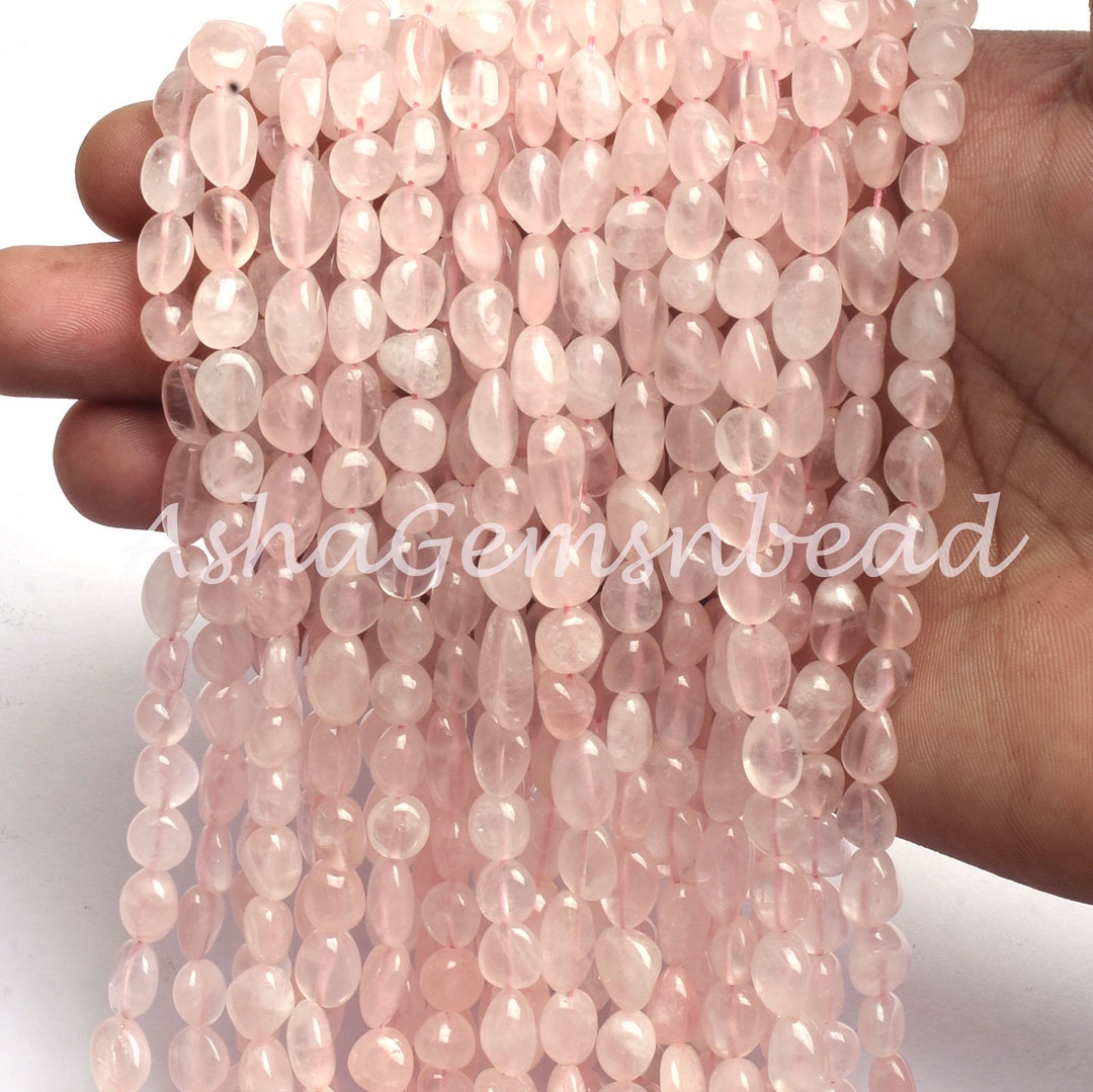 Beautiful Pink Rose Quartz Smooth Nugget Beads13 - Etsy