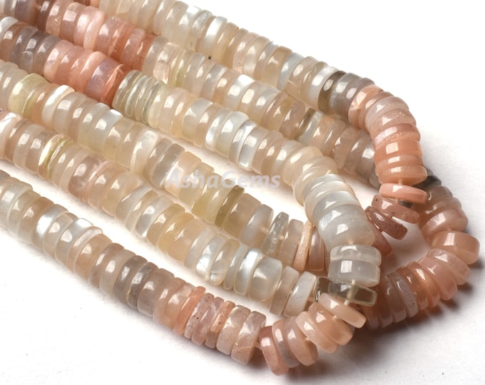 Natural Multi Color Moonstone Smooth Tyre Shape Beads,7mm Moonstone ...