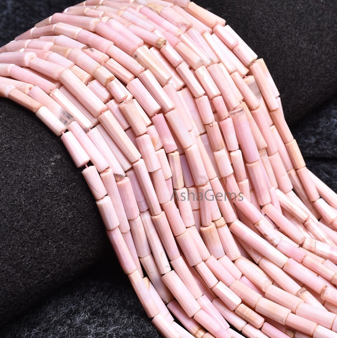 Beautiful Pink Opal Faceted Pipe Shape Beads, AAA Pink Opal Fancy Pipe ...