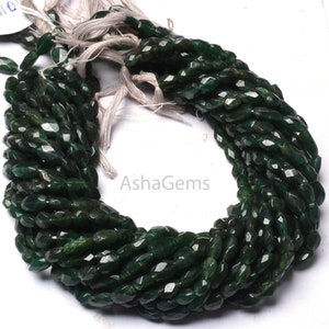 Natural Green Mica Margaj Faceted Oval Beads,13" Strand Gemstone Indian ...