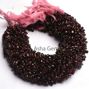 Beautiful Red Garnet Drops Shape Smooth Gemstone Beads, Natural Garnet ...