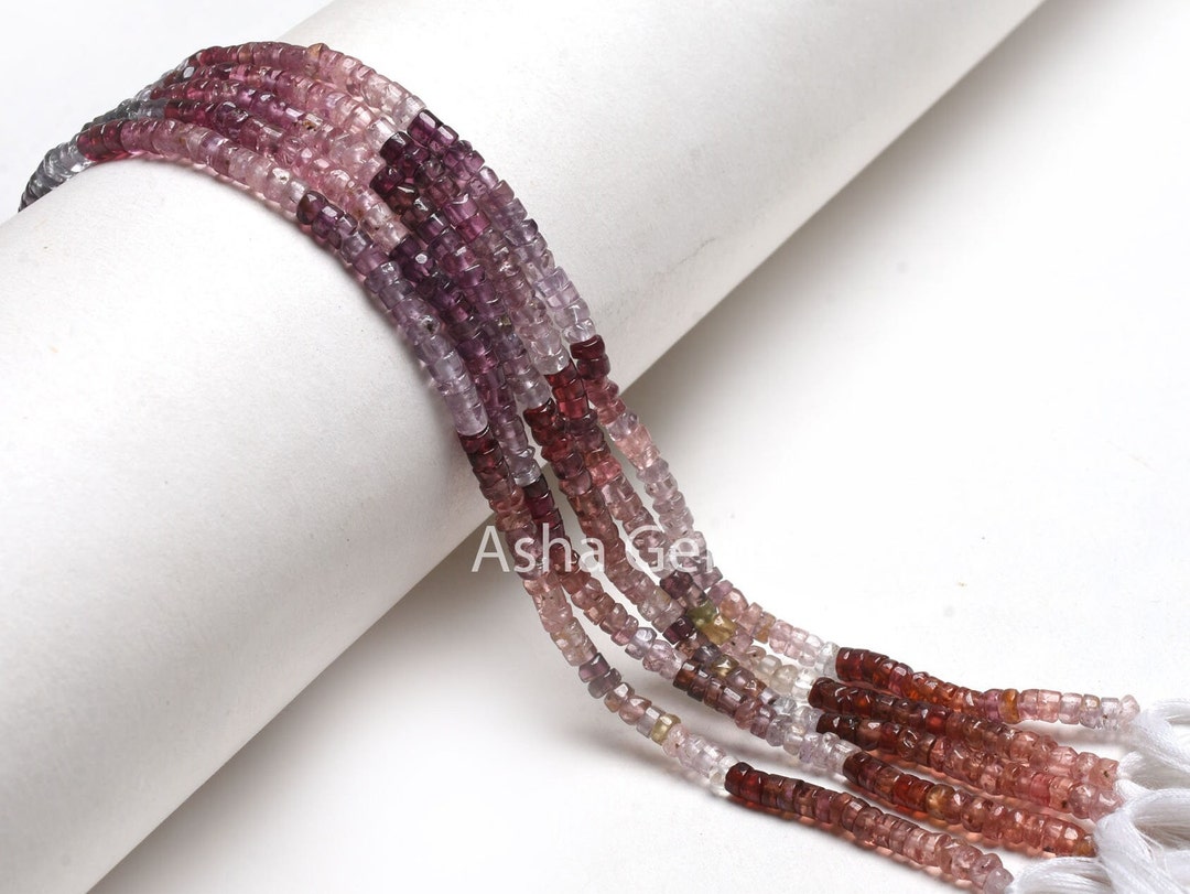 Natural Multi Spinel Smooth Tyre Shape Gemstone Beads,14 Strand Real ...