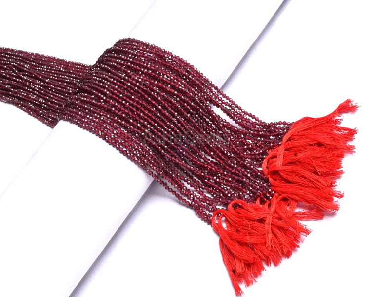2.5 Mm AAA Garnet Micro Cut Gemstone Beads, Natural Red Garnet Faceted ...
