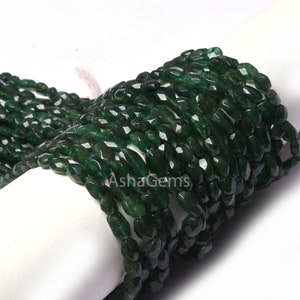 Natural Green Mica Margaj Faceted Oval Beads,13" Strand Gemstone Indian ...