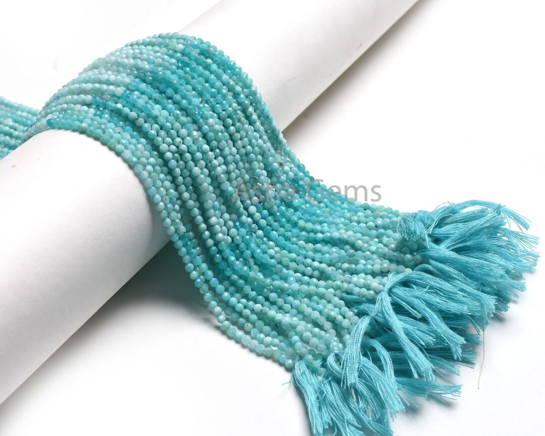 3 Mm AAA Quality Amazonite Micro Cut Faceted Rondelle Beads,13" Strand ...