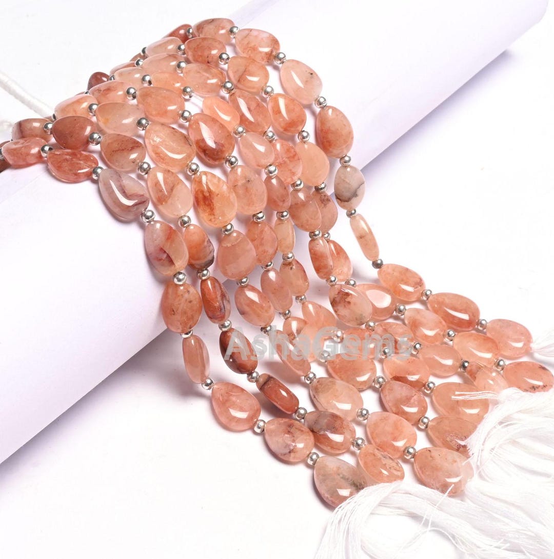 Shaded Pink Quartz Smooth Pear Beads, Gemstone Fancy Teardrop Handmade ...