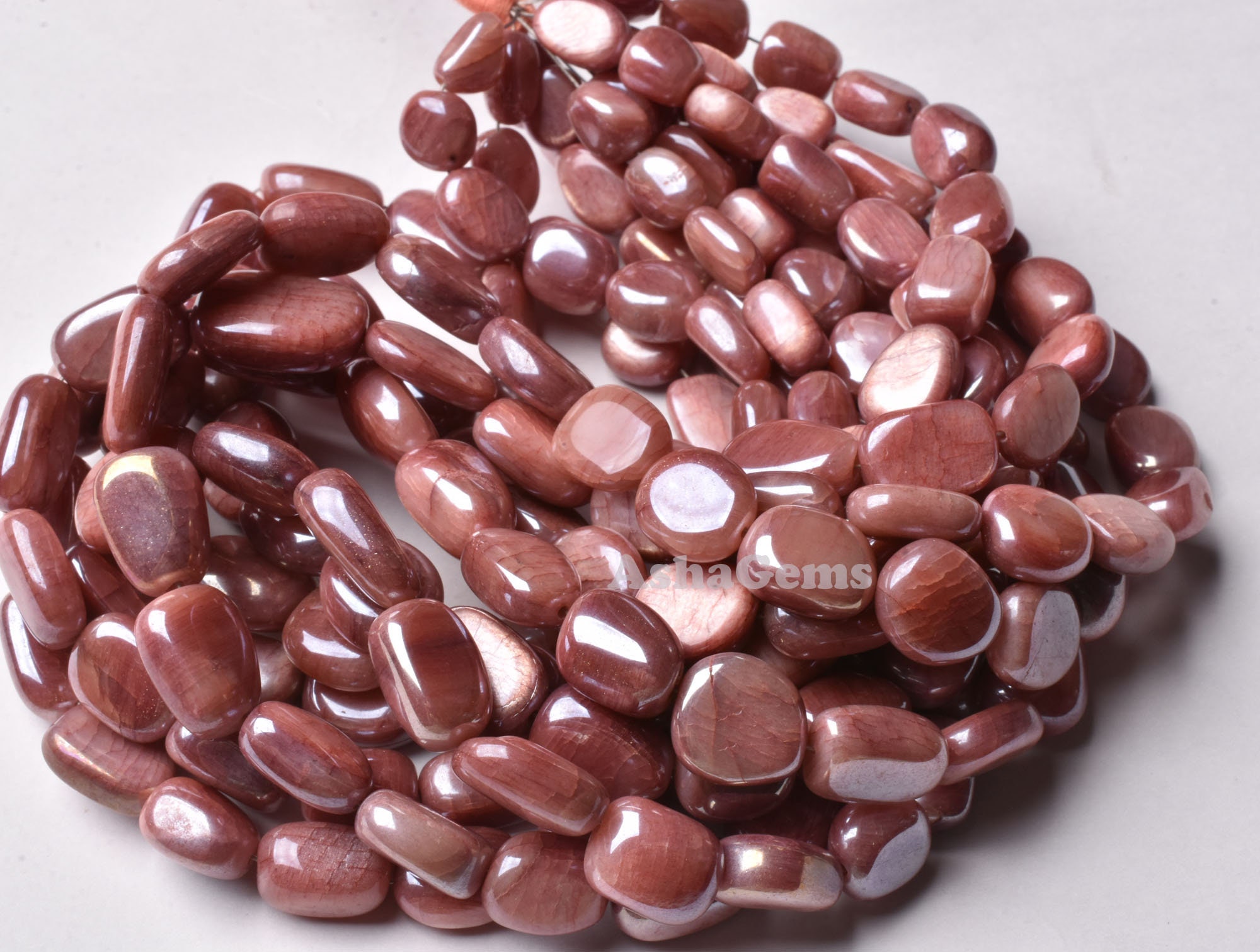 Beautiful Peach Coated Moonstone Smooth Nugget Beads Dark | Etsy