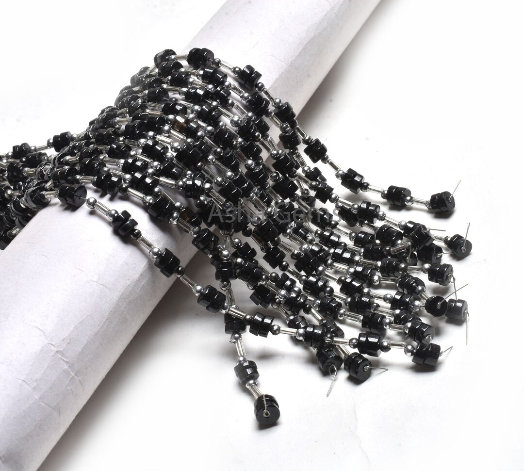 Beautiful Black Spinel Smooth Tyre Shape Beads,5.5-6 Mm AAA Black ...