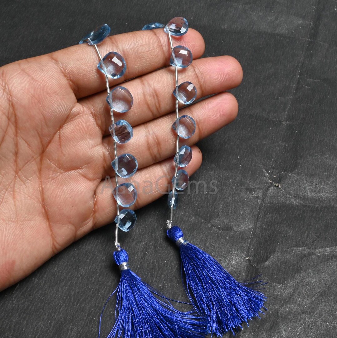 Beautiful Blue Hydro Quartz Heart Shape Faceted Beads, AAA Quality ...
