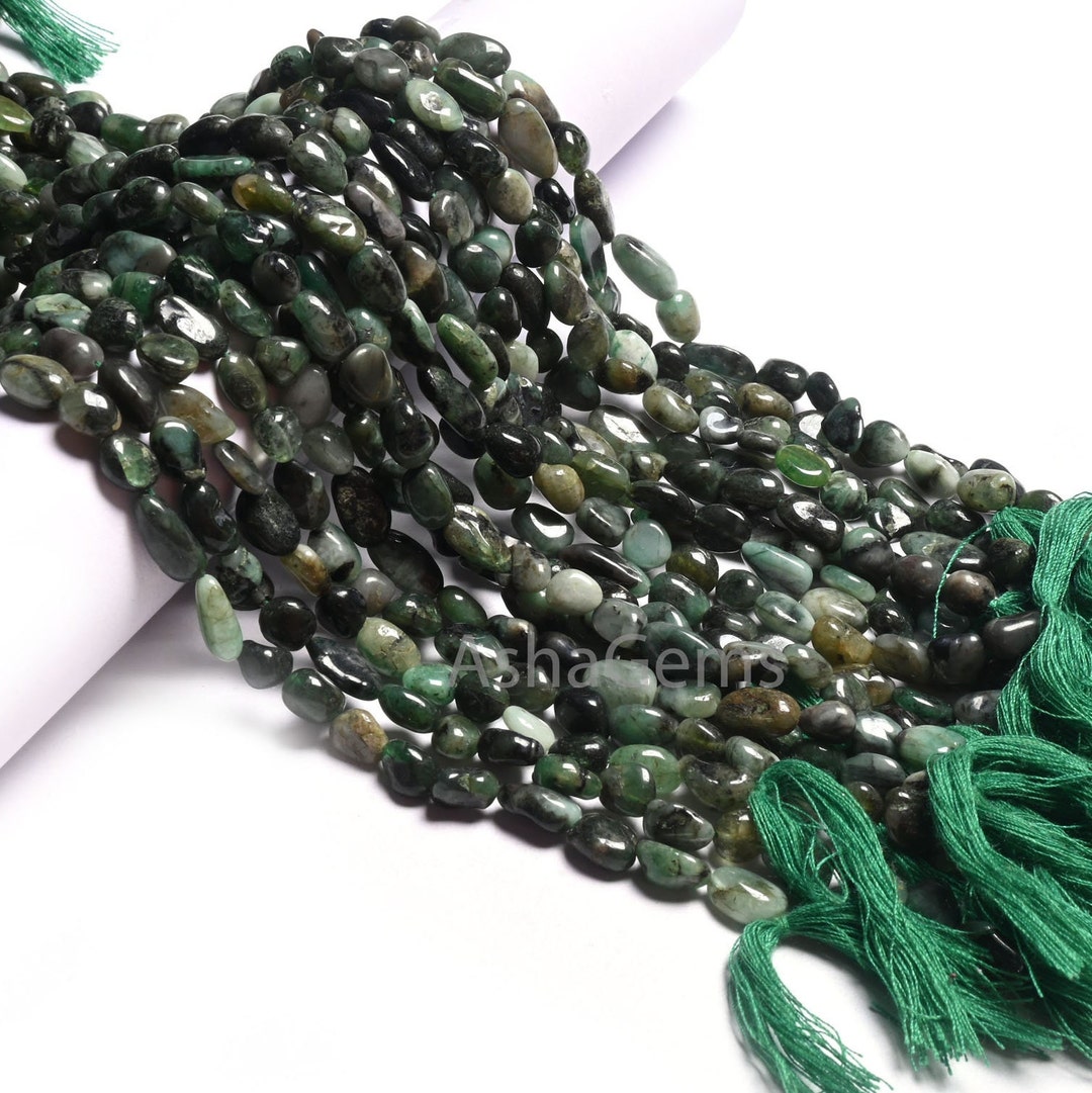 Beautiful Green Emerald Smooth Nugget Shape Gemstone Loose Beads ...