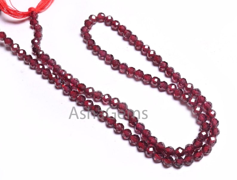 3.2mm Genuine Garnet Micro Machine Cut Faceted Rondelle Beads,13 ...