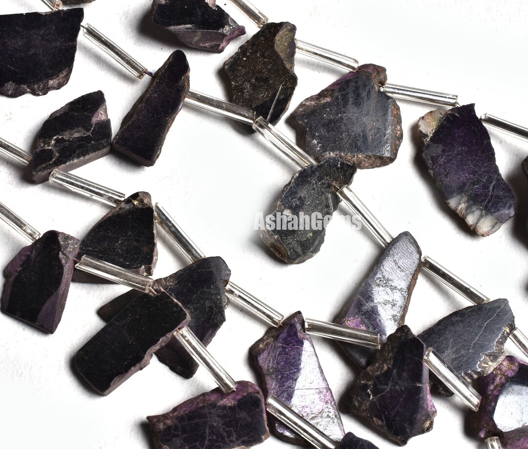 Natural Charoite Smooth Rough Slice Beads,13 Strand Purple Charoite ...