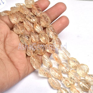 Beautiful Citrine Quartz Carved Nugget Shape Beads Natural - Etsy