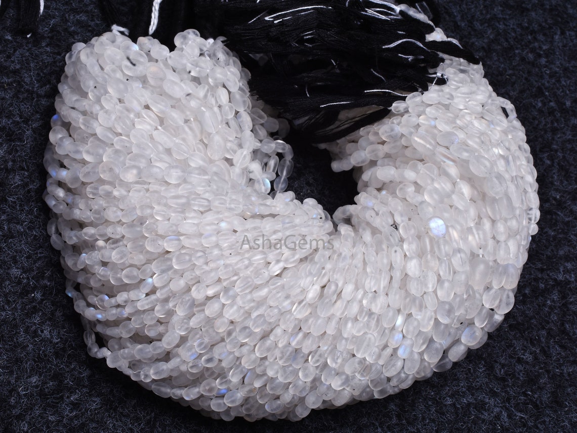 Blue Fire Rainbow Moonstone Smooth Mat Finish Oval - Etsy