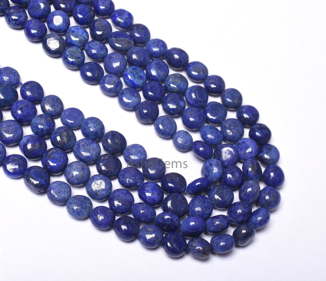 Beautiful Lapis Smooth Coin Shape Beads13 Strand - Etsy