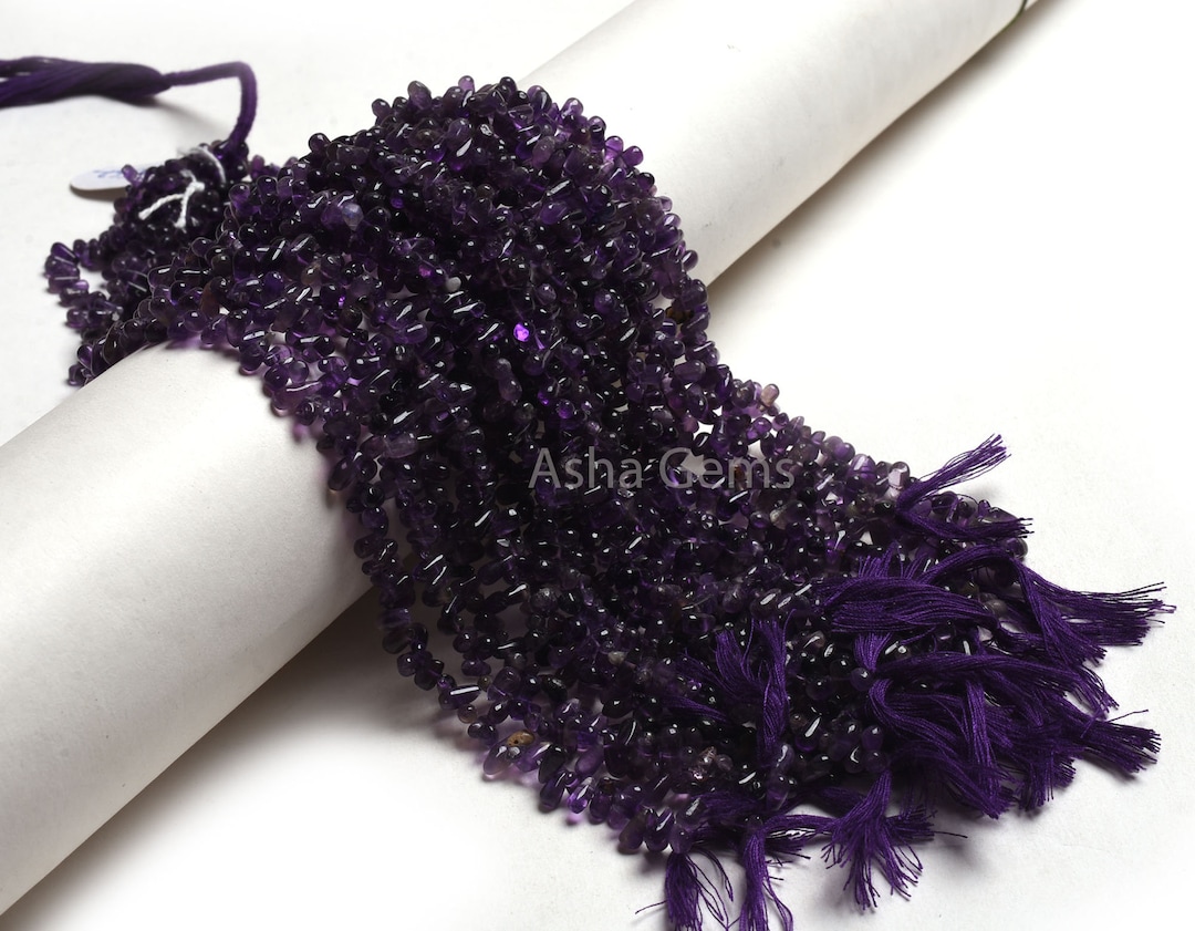 Purple Amethyst Smooth Uneven Drop Shape Beads, Natural Amethyst Beads ...