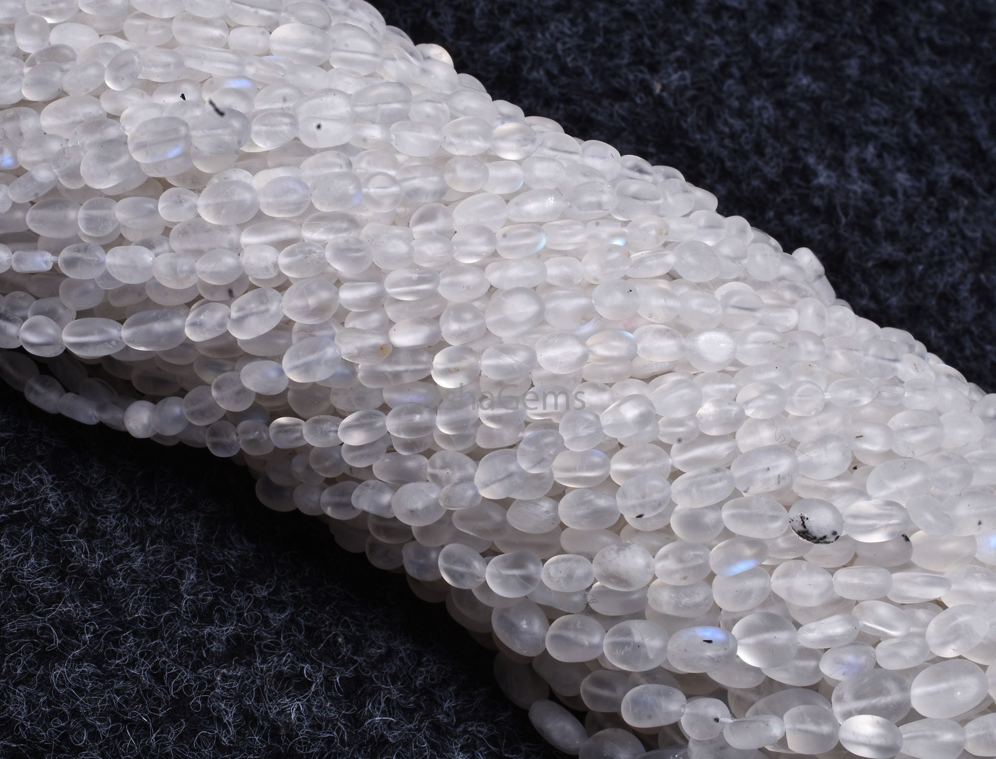 Blue Fire Rainbow Moonstone Smooth Mat Finish Oval - Etsy