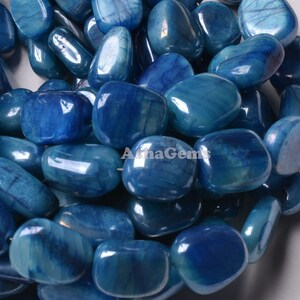 Beautiful Neon Blue Coated Moonstone Smooth Nugget Beads Blue Neon ...