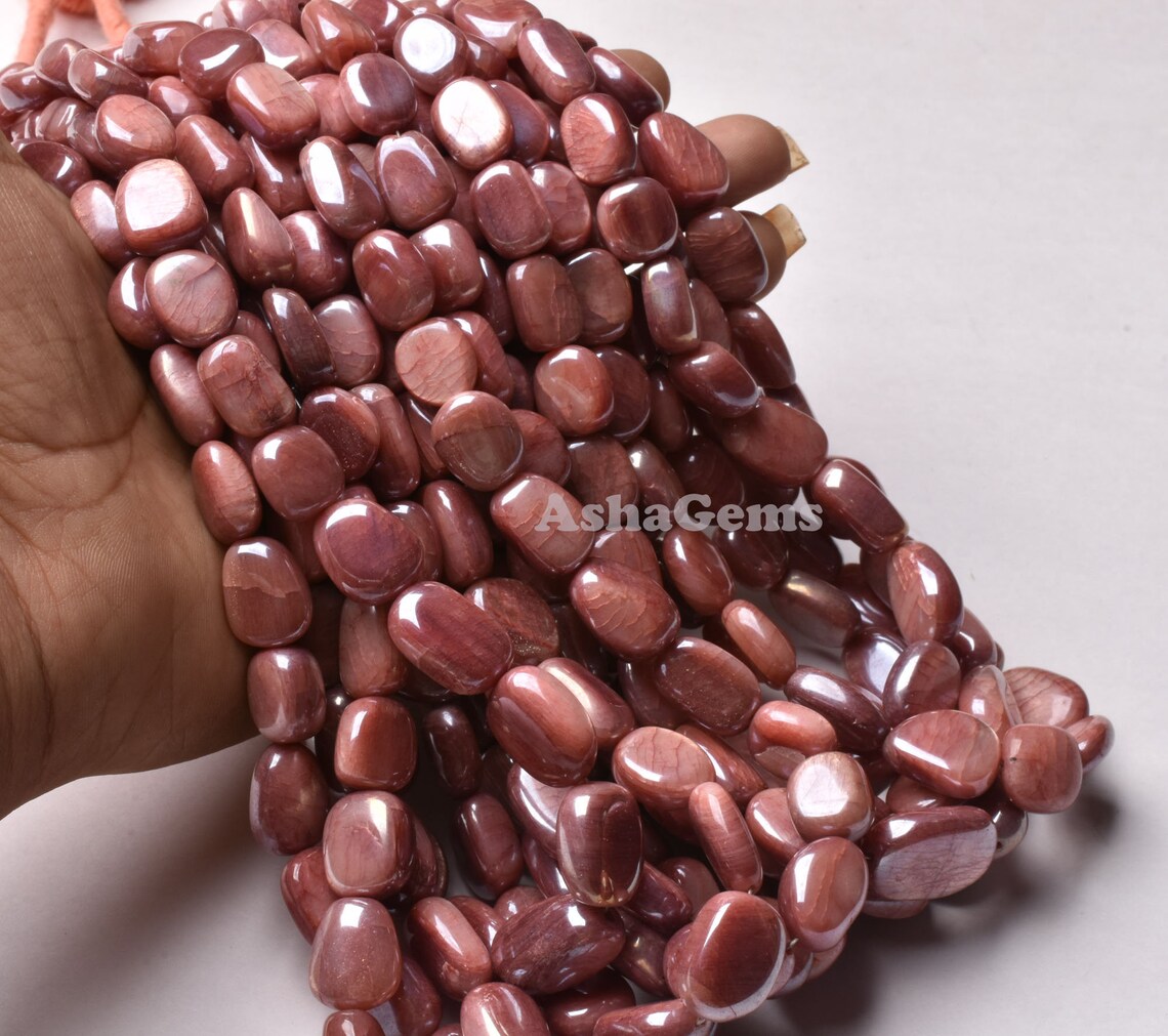 Beautiful Peach Coated Moonstone Smooth Nugget Beads Dark | Etsy