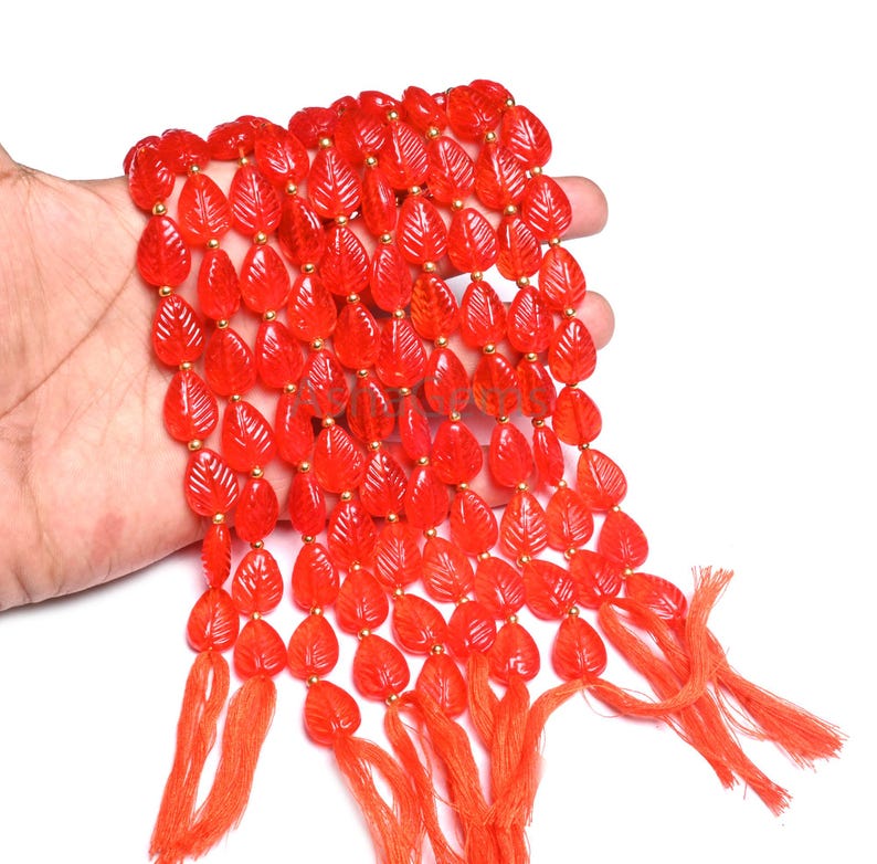 Pomegranate Red Quartz Hydro Carving Pear Handmade Beads,12-15mm Carved ...