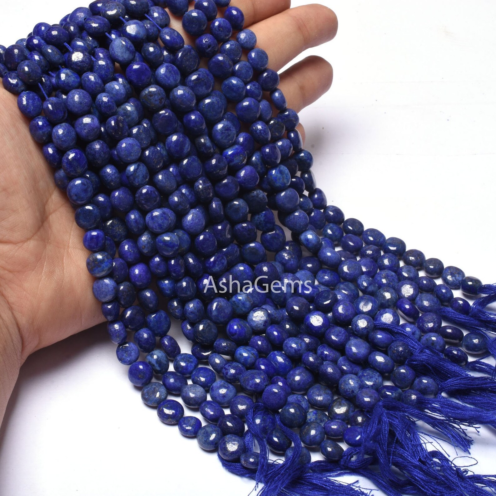 Beautiful Lapis Smooth Coin Shape Beads13 Strand - Etsy