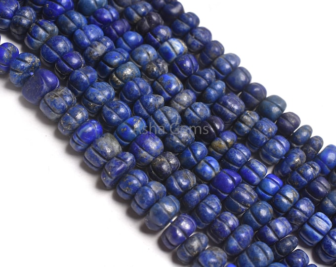 16" Strand Beautiful Blue Lapis Carving Pumpkin Beads, Natural Lapis ...