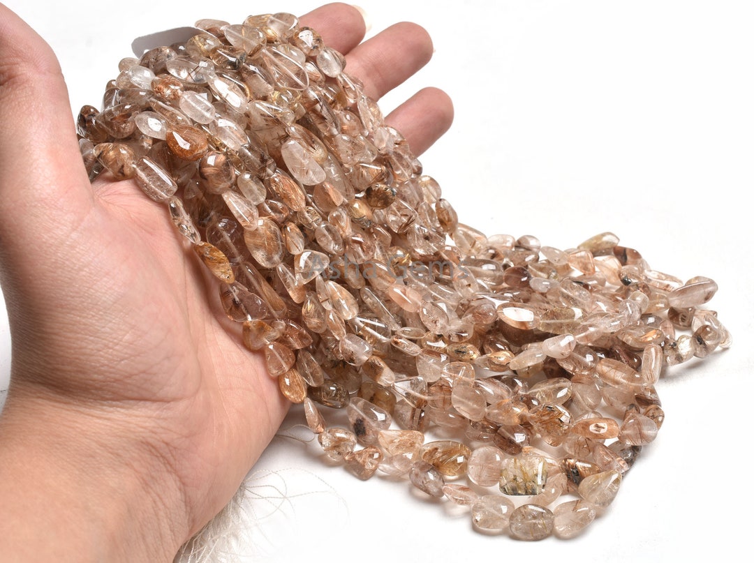 Shaded Copper Rutile Smooth Nugget Beads, Natural Rutilite Gemstone ...