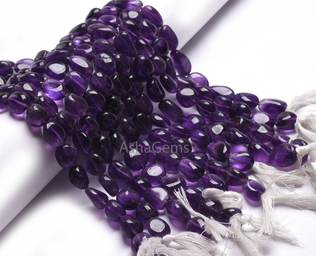 Fine Purple Amethyst Smooth Nugget Beads, Natural African Gemstone ...