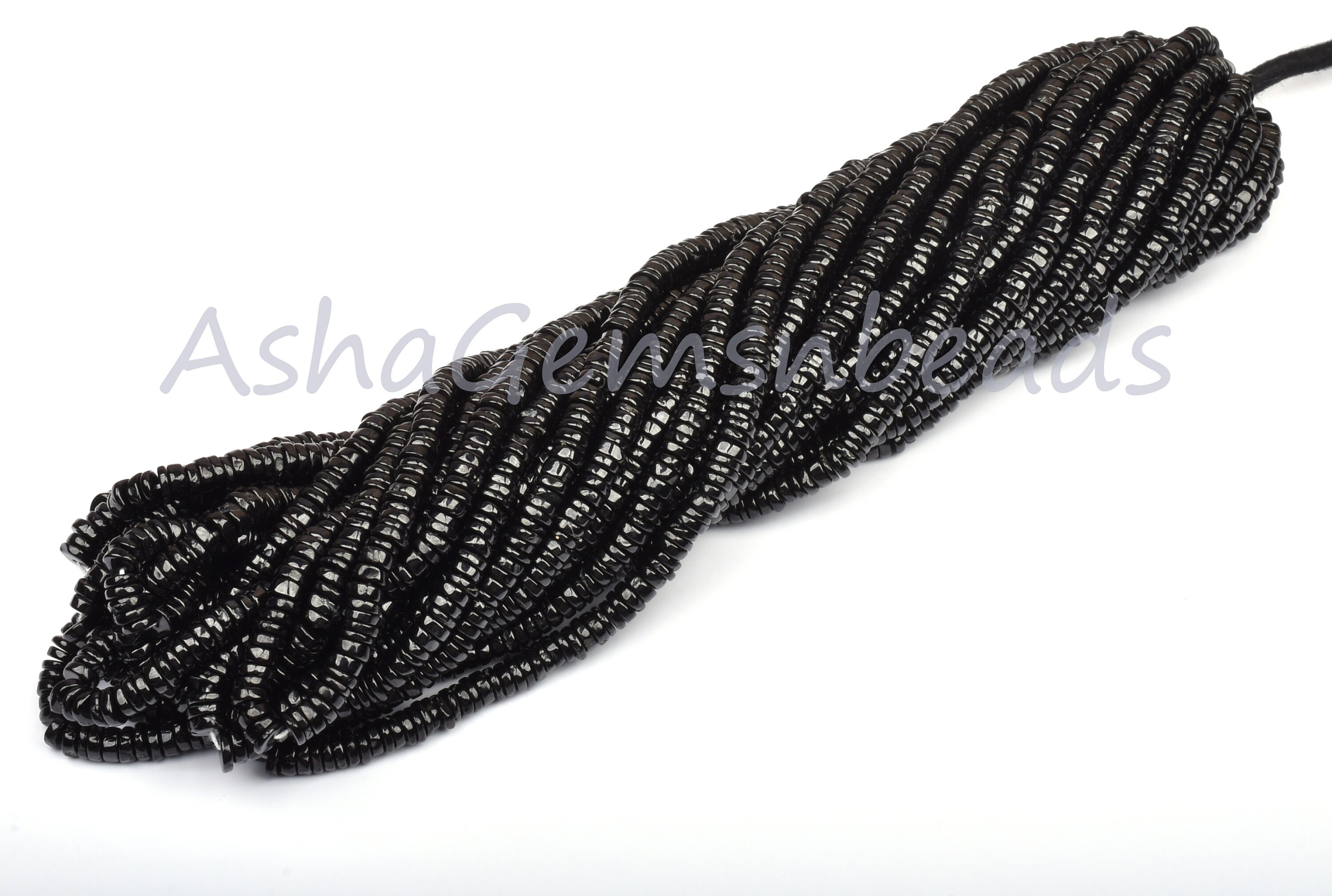 16 Beautiful Natural Black Spinel Smooth Tyre Shape | Etsy