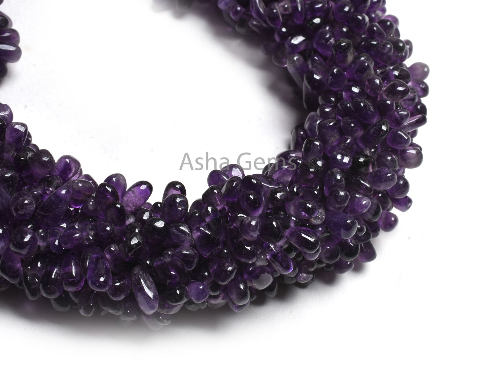 Natural Purple Amethyst Smooth Drop Shape Beads, Gemstone Side Drill ...