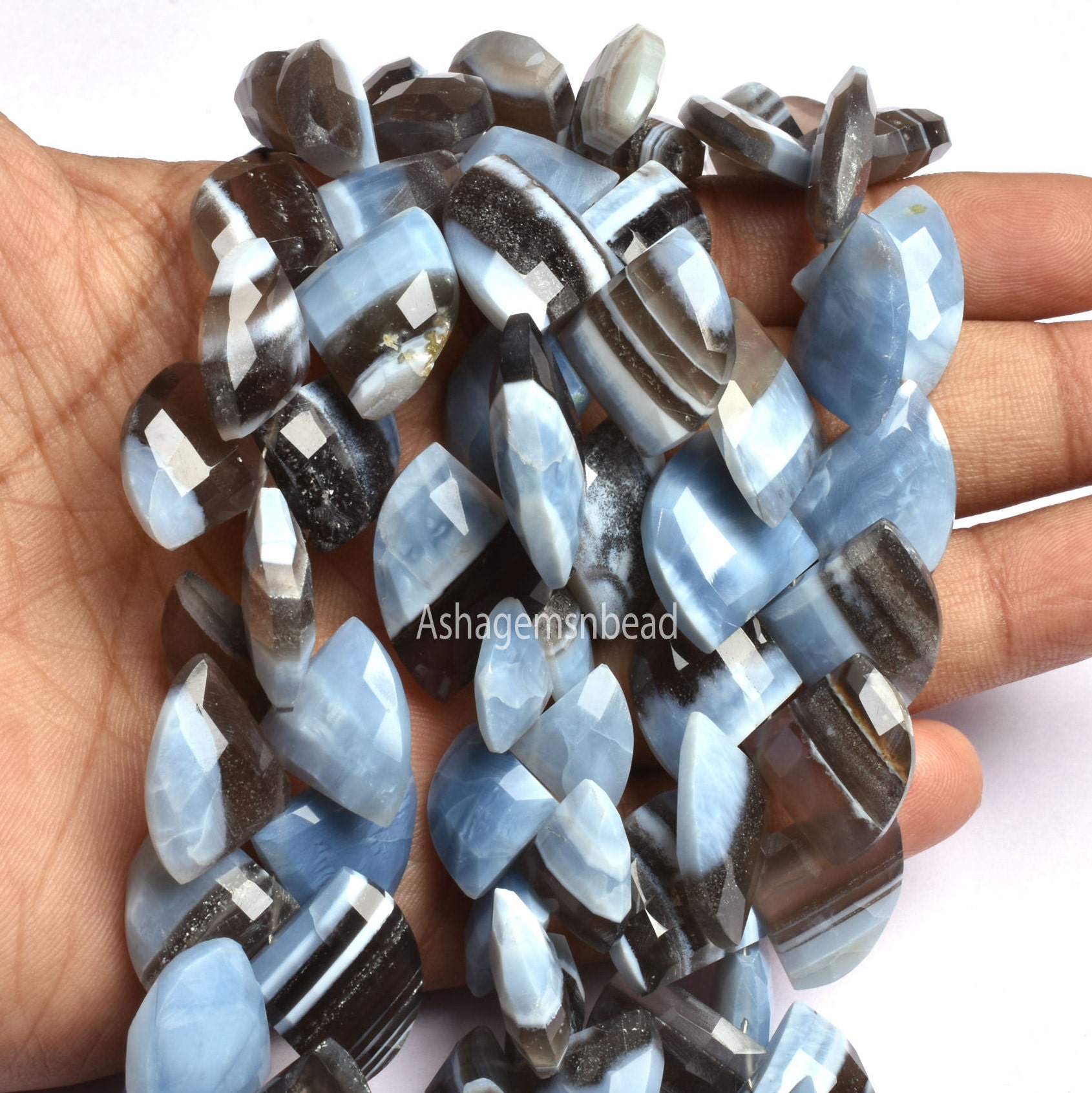Blue Boulder Opal Fancy Shape Beads Boulder Opal Faceted 3 - Etsy