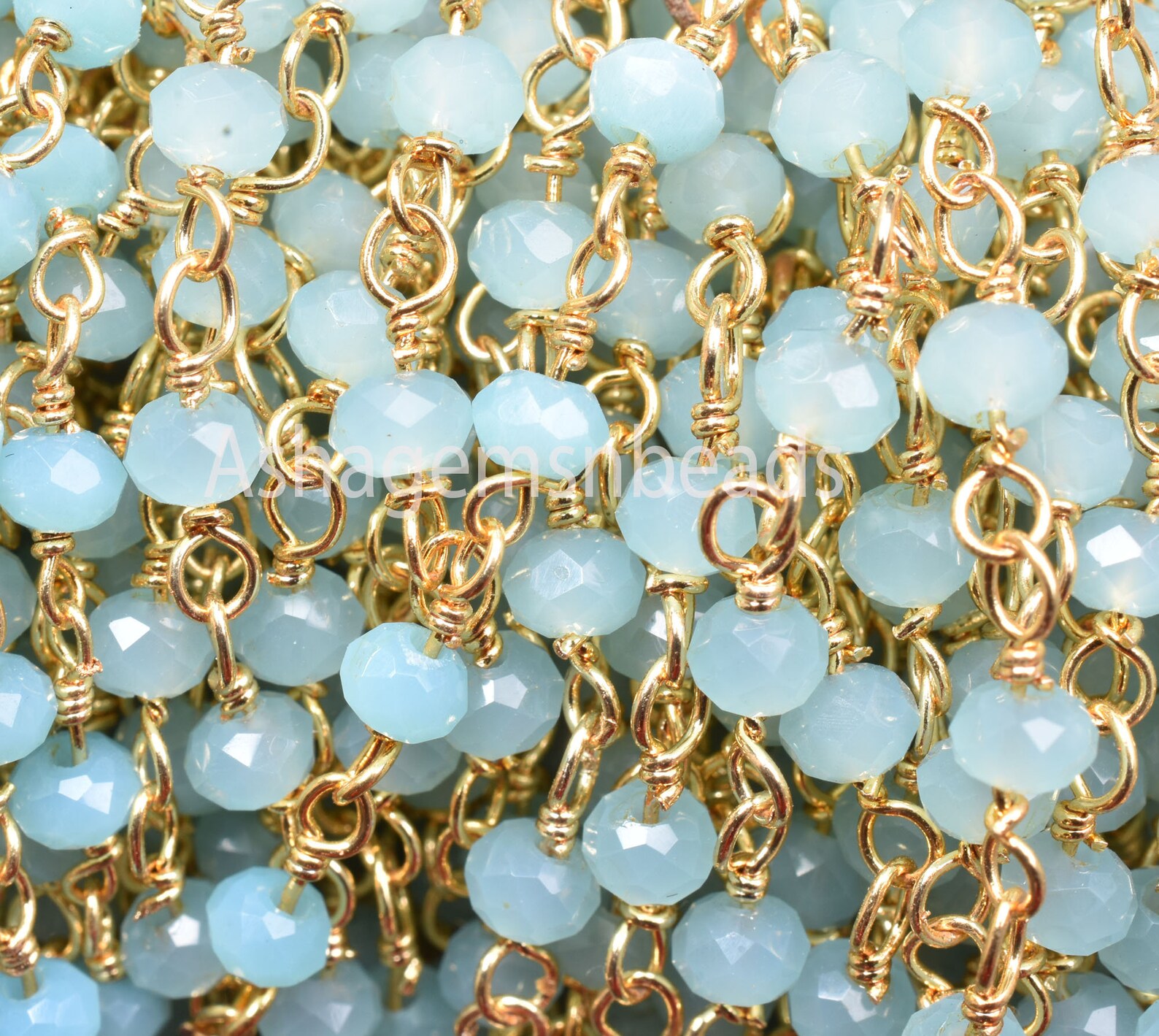 151050 Feet Chain Blue Milky Aqua Chalcedony Faceted - Etsy