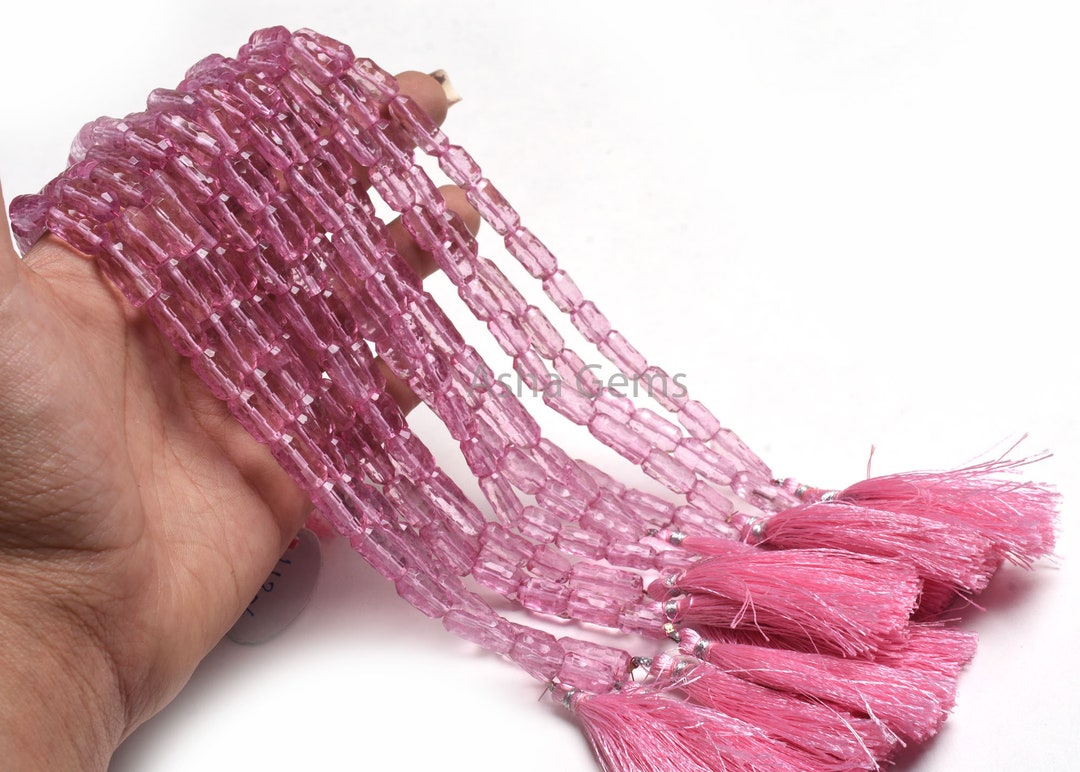 AAA Crystal Pink Coated Concave Cut Faceted Beads,10"strand Gemstone ...