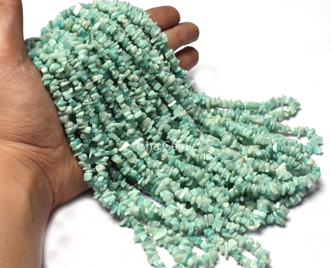 Natural Blue Amazonite Uncut Chip Beads,34 Inch Strand Amazonite Smooth ...