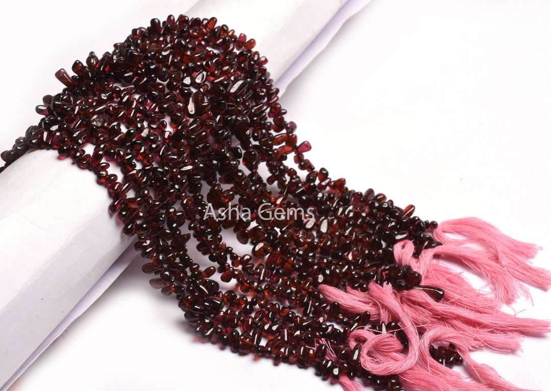 Beautiful Red Garnet Drops Shape Smooth Gemstone Beads, Natural Garnet ...