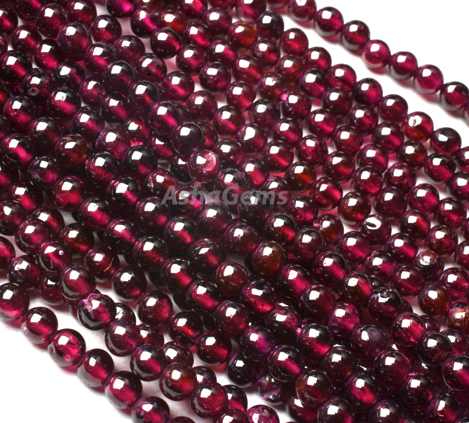 Natural Garnet Smooth Round Shape Beads13 Strand Garnet - Etsy
