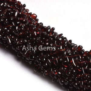 Beautiful Red Garnet Drops Shape Smooth Gemstone Beads, Natural Garnet ...