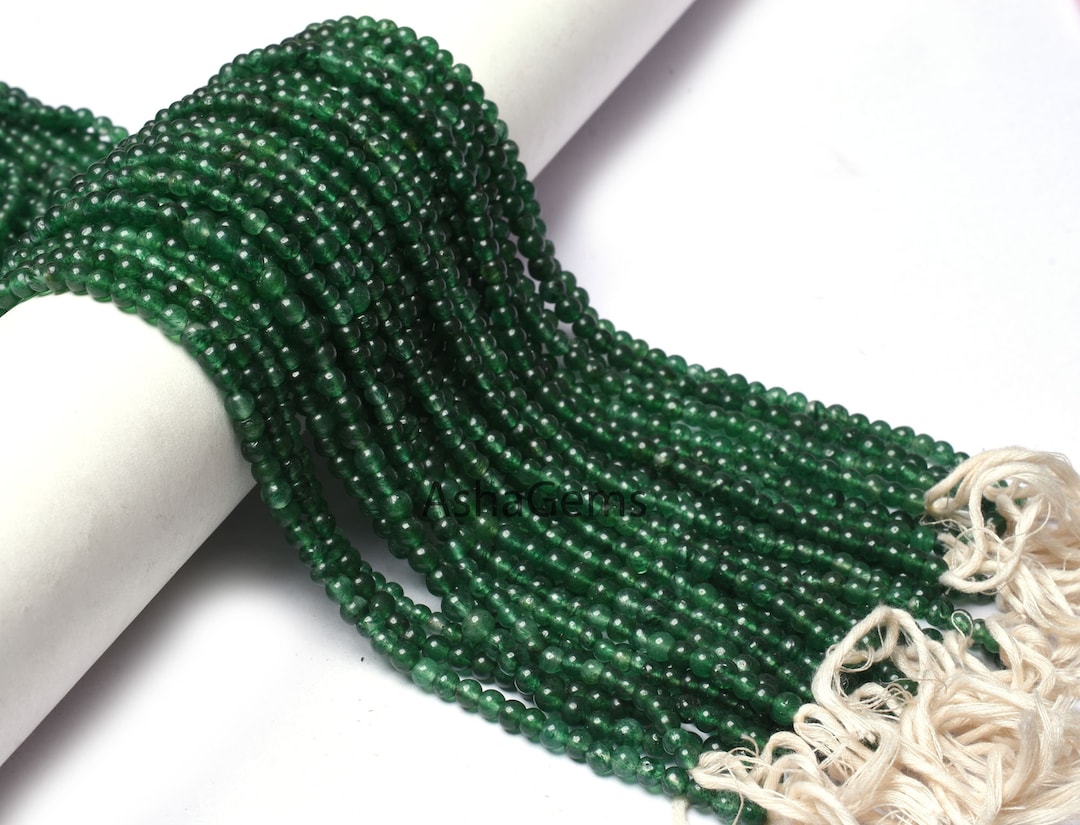 Natural Green Mica Margaj Smooth Round Ball Beads,13" Strand Aventurine ...