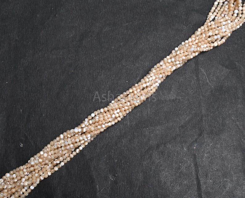 Natural Mother of Pearl Smooth Round Ball Beads 2.5,3.5mm Fine MOP ...