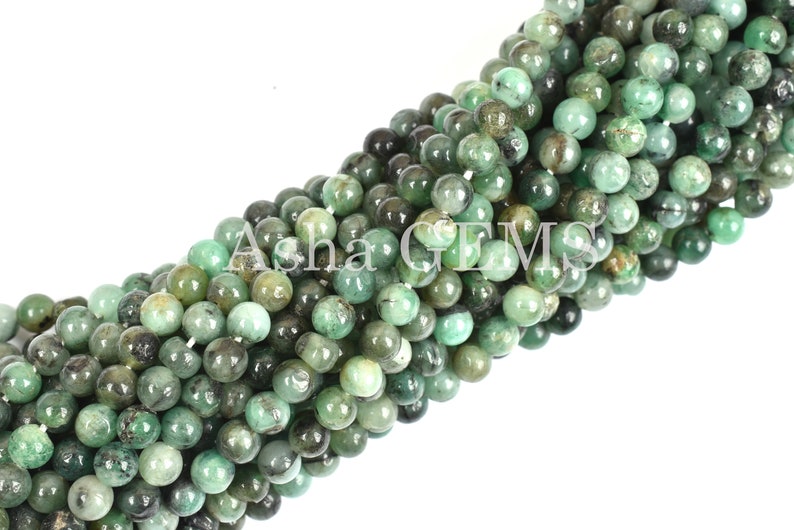Natural Green Emerald Smooth Shadded Round Shape Beads4mm | Etsy