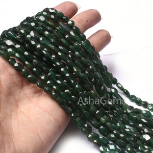 Natural Green Mica Margaj Faceted Oval Beads,13" Strand Gemstone Indian ...