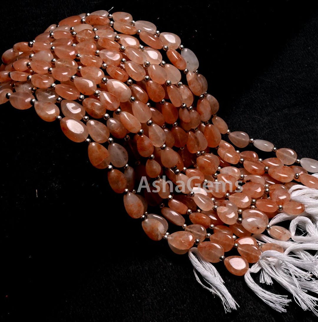 Peach Quartz Smooth Pear Shape Beads, Fine Gemstone Fancy Teardrop ...